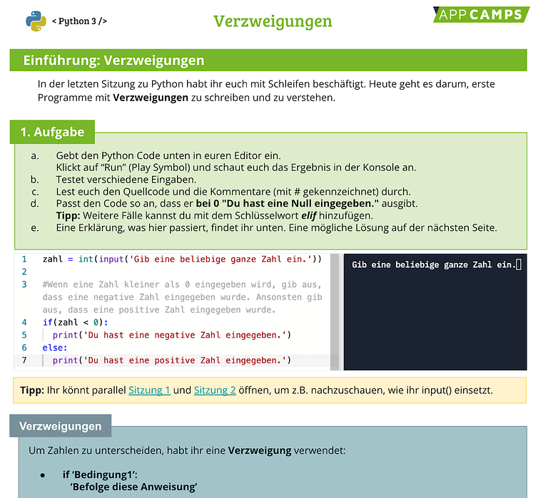 Programmieren lernen mit Python - appcamps.de